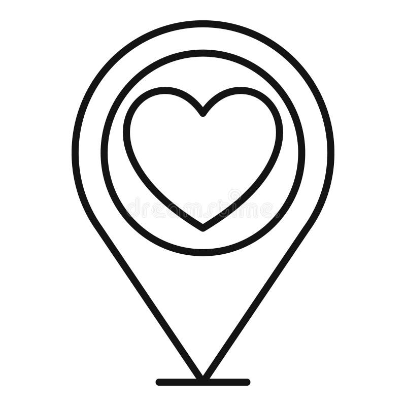 Location Pin Pointing Love with Heart Shape Inside Stock Vector ...