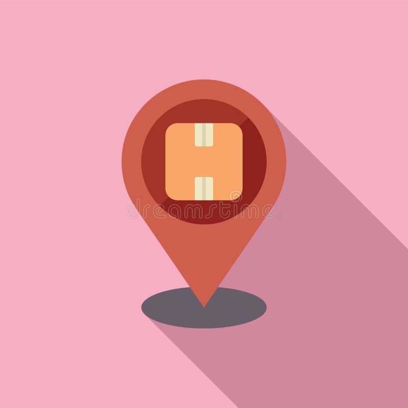 Location Pin Pointing at Shipping Box Stock Illustration - Illustration ...