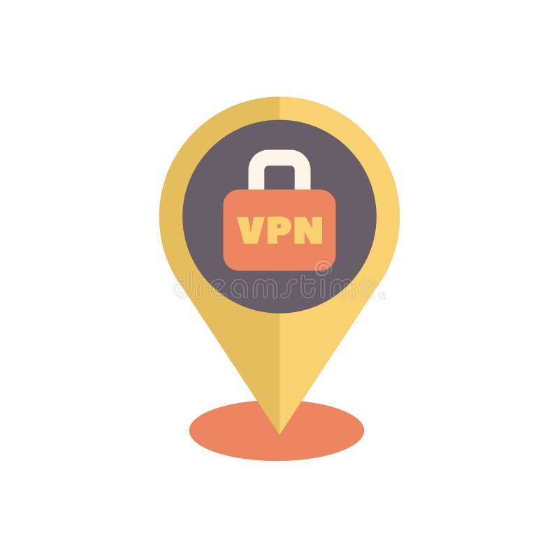 Location Pin Pointing Vpn Lock Icon Stock Illustration - Illustration ...