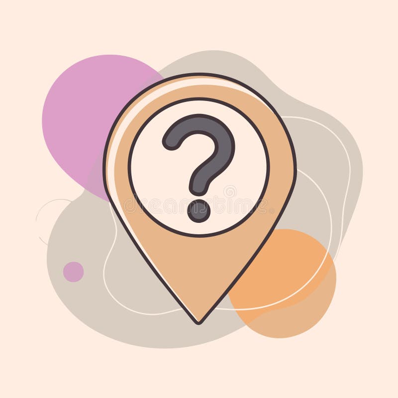 A Location Pin with a Question Mark at Its Center Stock Image ...
