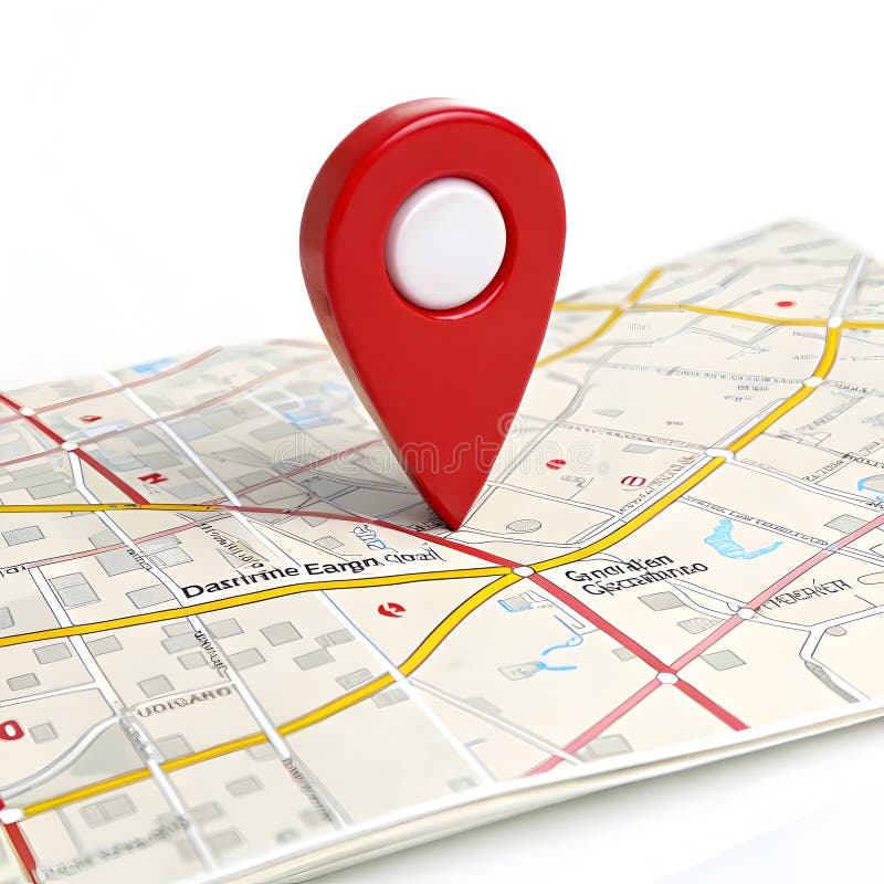 Location pin with roadmap stock illustration. Illustration of point ...