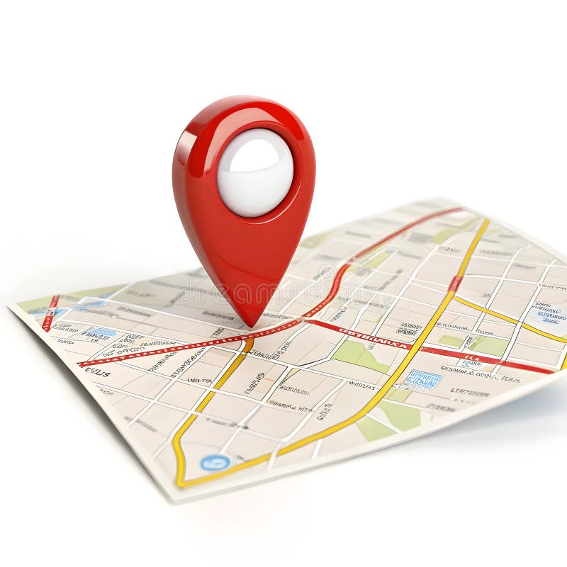 Location pin with roadmap stock illustration. Illustration of ...