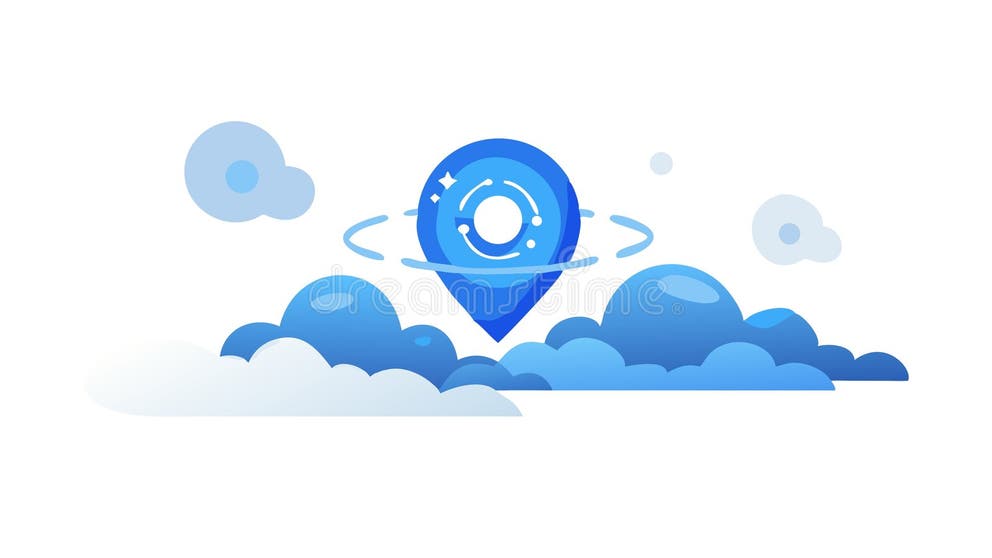 Location Pin with Robot Head, Smart Navigation and AI Mapping, Vector ...