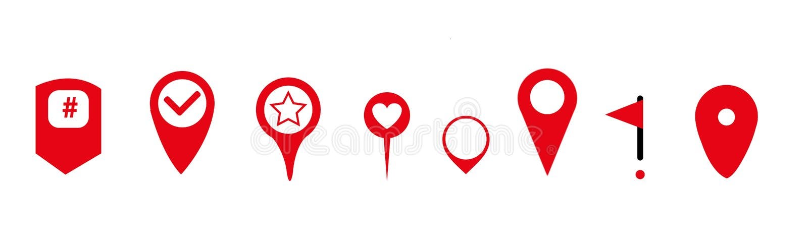 Location Pin Set. Map Pin, Pointer Stock Illustration - Illustration of position, logo: 257847564