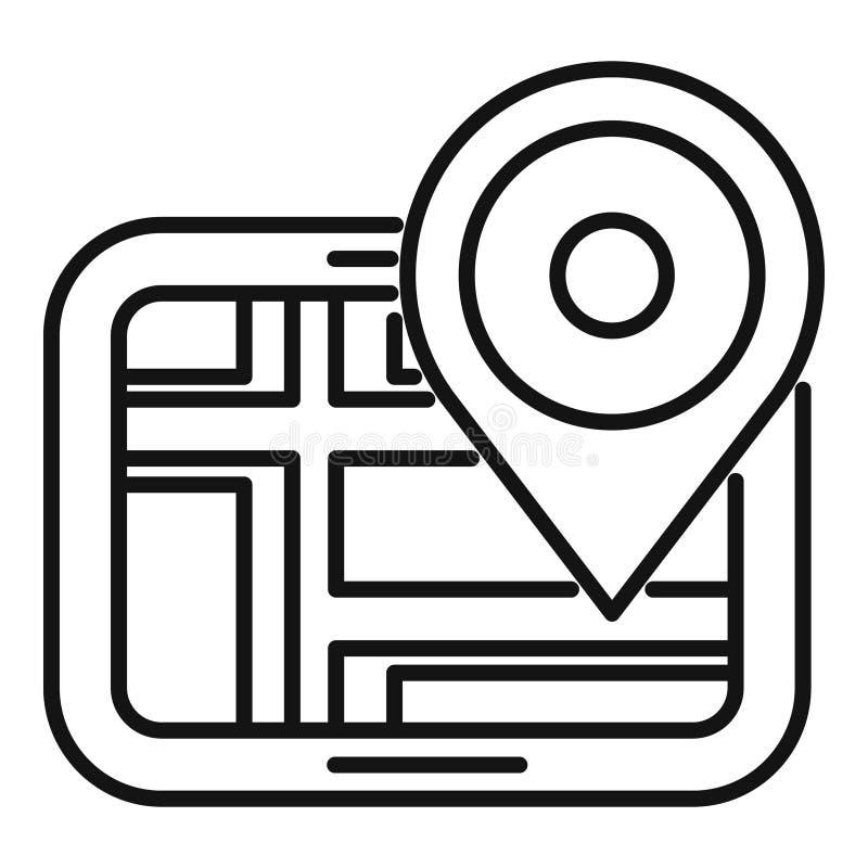 Location Pin Showing Address on Digital Tablet Gps Map Stock ...