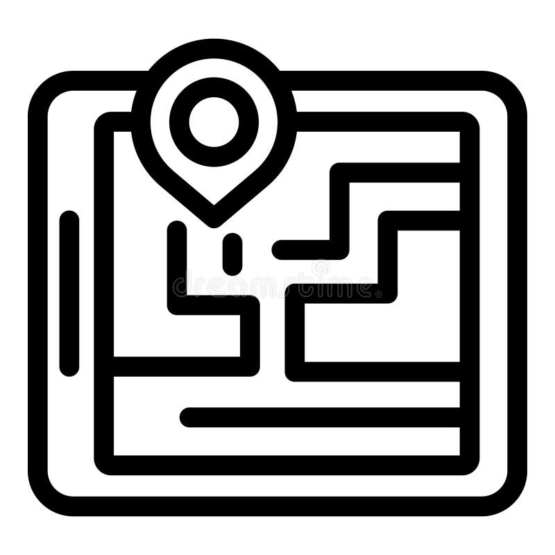 Location Pin Showing Current Position on Digital Map Stock Illustration ...