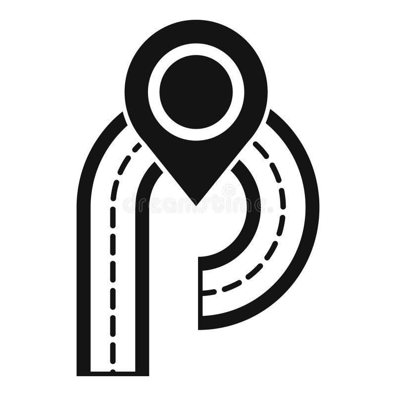 Location Pin Showing Destination Point on Road Icon Stock Vector ...