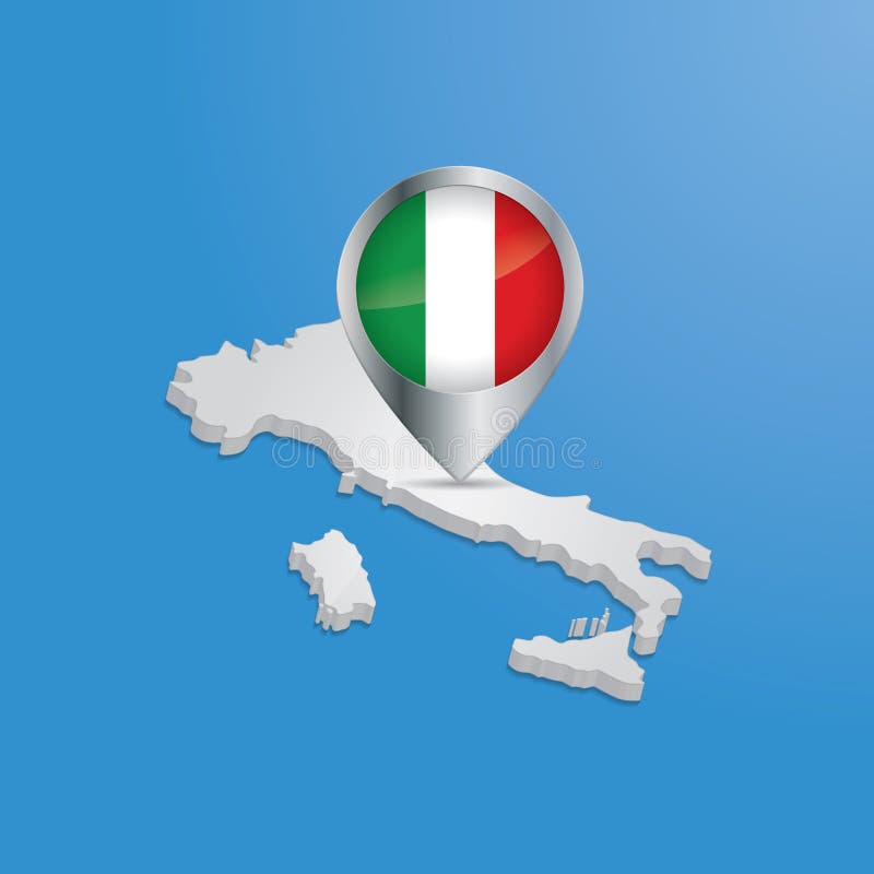 Location Pin Showing Italy Map. Vector Illustration Decorative Design ...