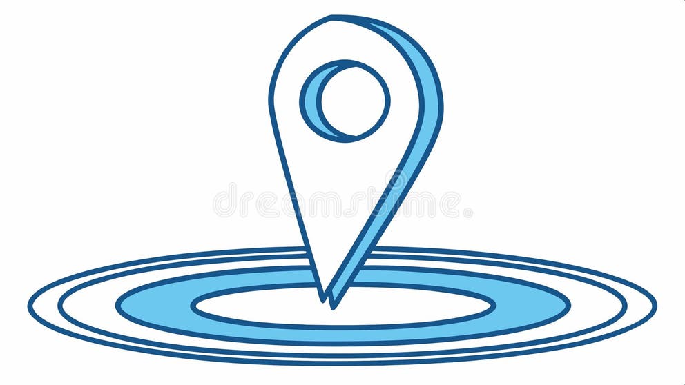Location Pin with Water Reflection, Map Location Vector Design ...