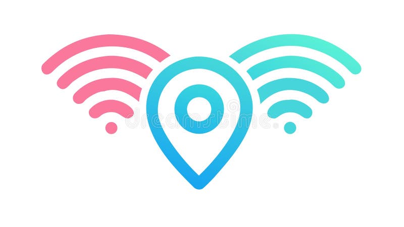 Location Pin Wifi Icon, Wireless Connectivity Map, Vector Design ...