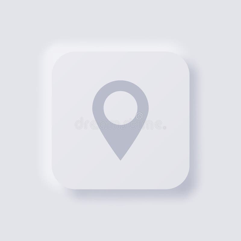 Location Pinpoint Icon., White Neumorphism Soft UI Design for Web ...