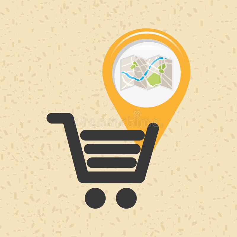 Location of Place on the Map Design Stock Illustration - Illustration ...