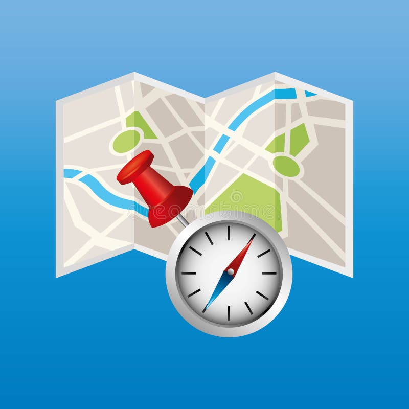 Location of Place on the Map Design Stock Illustration - Illustration ...