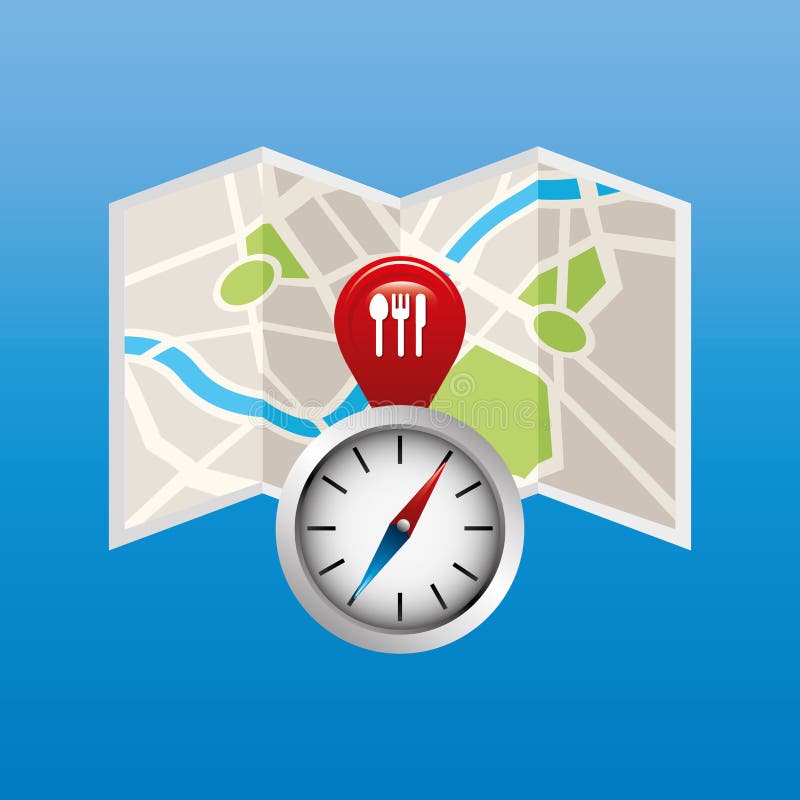 Location of Place on the Map Design Stock Illustration - Illustration ...