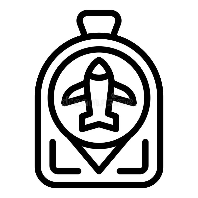 Location Plane Tag Icon Outline Vector. Insignia Briefcase Stock ...