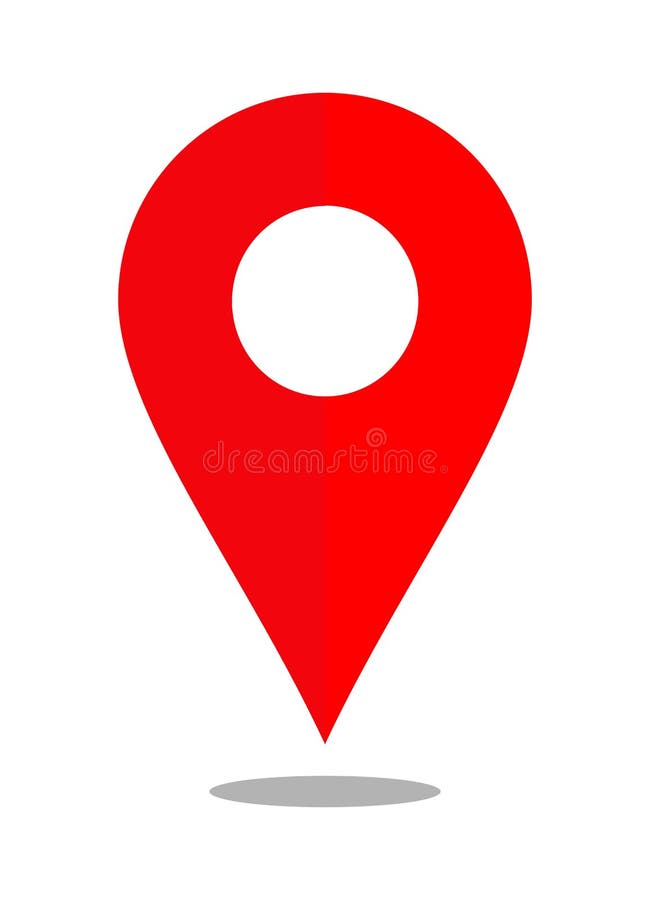 LOCATION POINT ICON in RED COLOR with SHADOW Stock Illustration ...