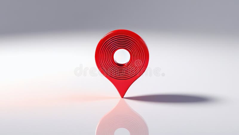 Location Pointer Concentric Circle Design in Red on a White Reflective ...