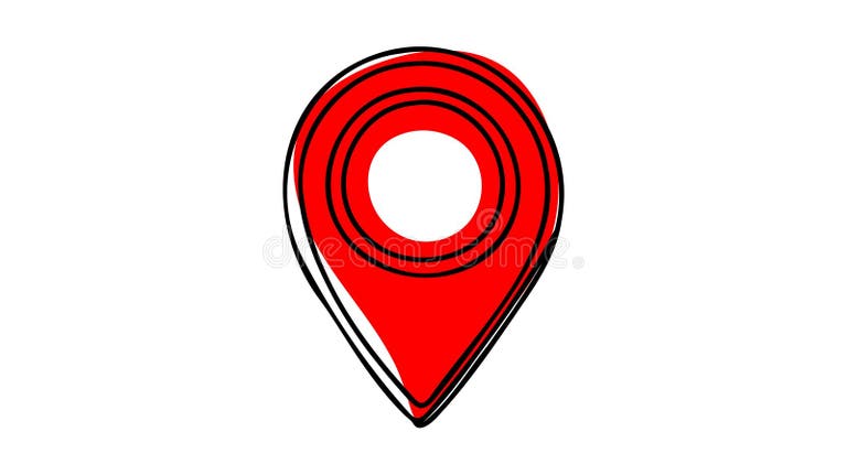 Location Pointer Continuous One Line Drawing. GPS Navigation Line Route ...