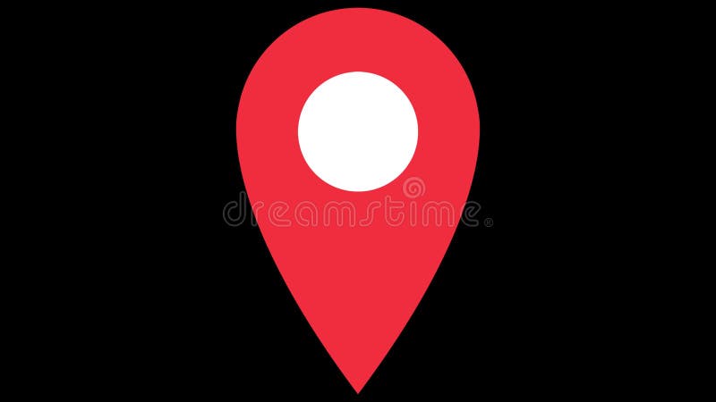 Location Pointer Animation. Red Map Pin Icon. Pointer Pinner in Red ...