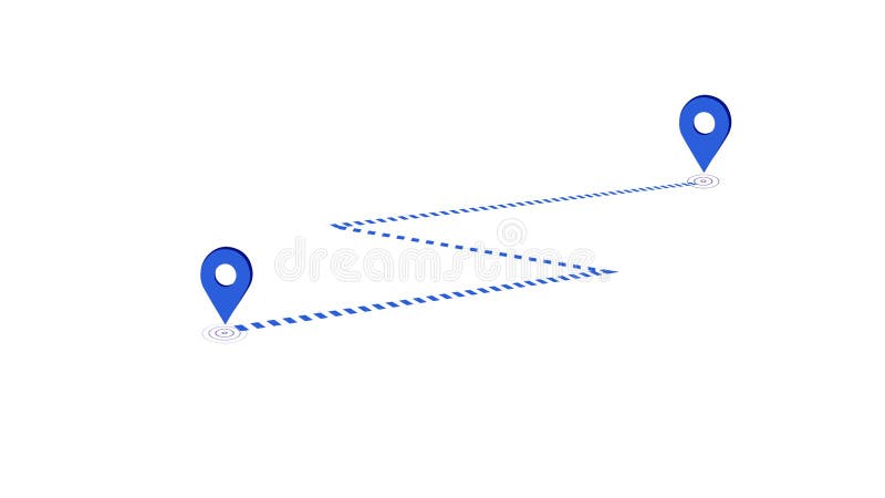 Location Pointer with Line Path Animation on Transparent Background ...