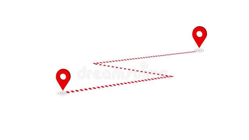 Location Pointer with Line Path Animation on Transparent Background ...