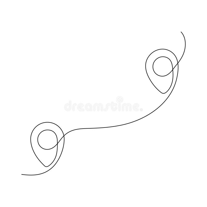 Location Pointers Continuous One Line Drawing Stock Illustration ...