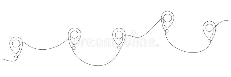 Location Pointers Continuous One Line Drawing Stock Illustration ...