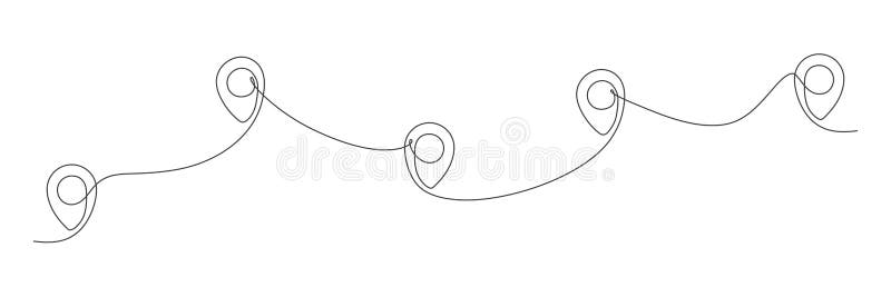 Location Pointers Continuous One Line Drawing Stock Illustration ...