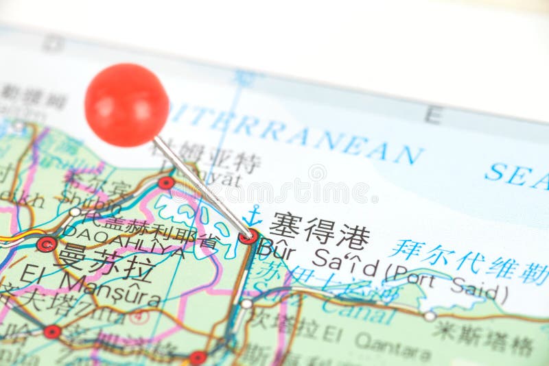 The Location of Port Said in Egypt on the Map Editorial Stock Image ...