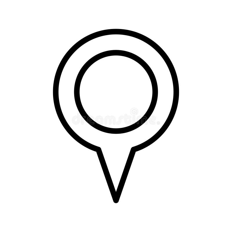 Location Position Icon Line Isolated on White Background. Black Flat ...