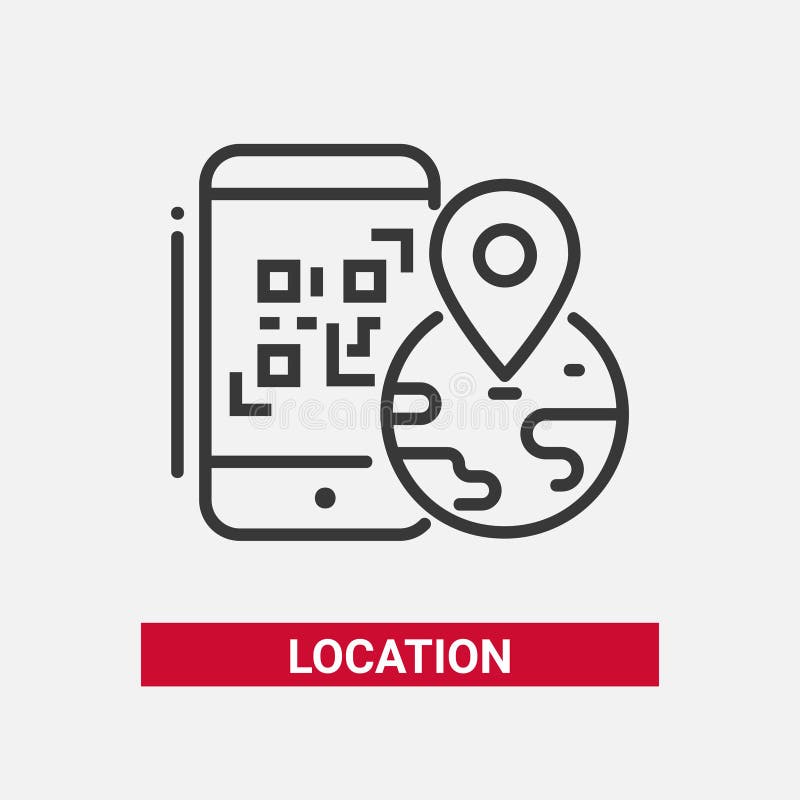 Location QR Code - Line Design Single Icon Stock Vector - Illustration ...