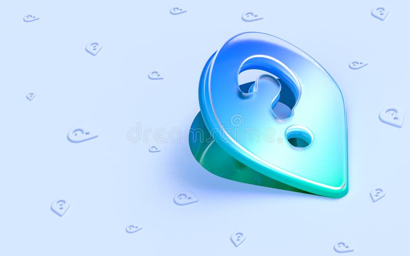 Location Question Mark Sign Folding on White Background 3d Render ...
