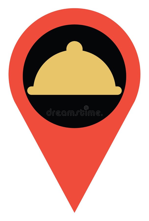 Location, Map, Pin, Restaurant Icon. Rounded Black Version Stock Vector ...