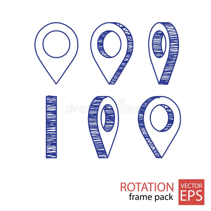 Location Rotating Icon Set of Frames Stock Vector - Illustration of ...