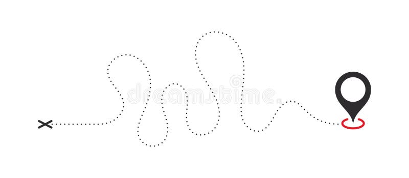 Location Route. Location Pointer. Dotted Path with Points Stock ...