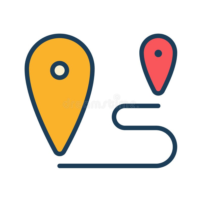 Location Route Single Isolated Icon with Outline Style Stock Vector ...