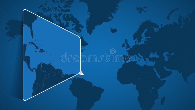 Location of Saint Kitts and Nevis on the World Map with Enlarged Map of ...