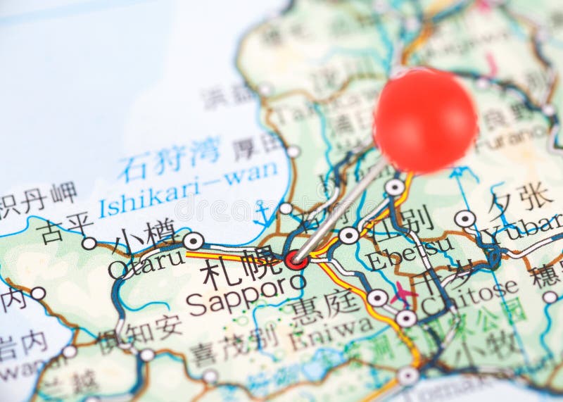 Location of Sapporo on the Map Stock Image - Image of holiday, travel ...