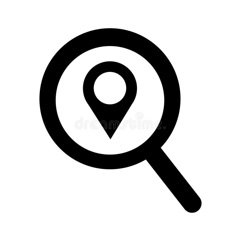 Location Search Icon stock vector. Illustration of tool - 198589285