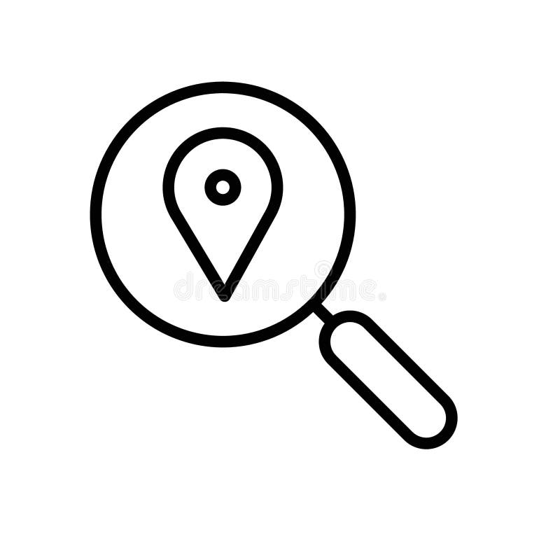 Location Search Icon, Ideal for Navigation and Map Illustrations Stock ...
