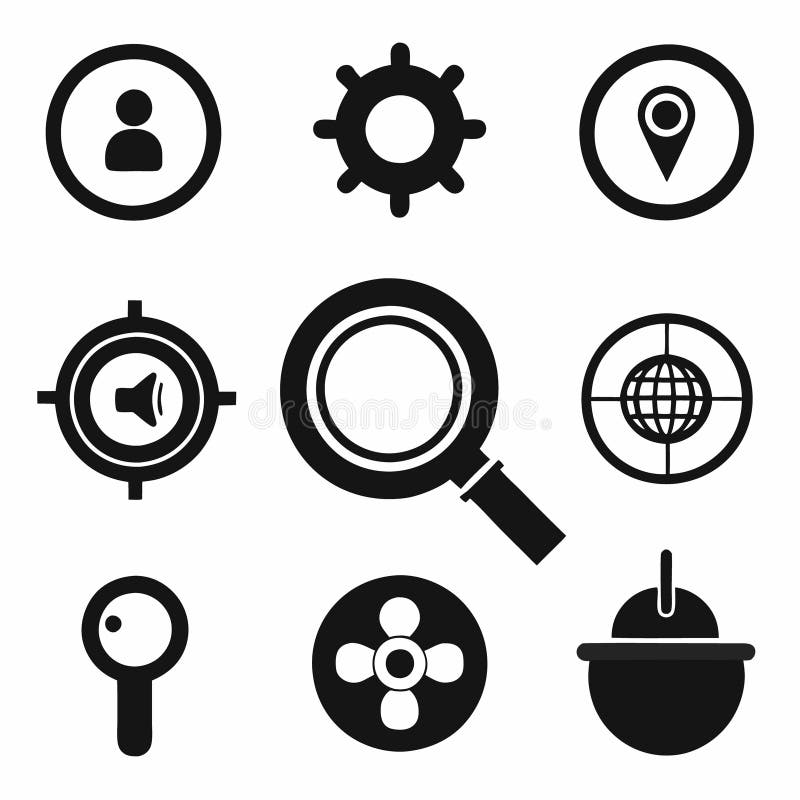 Location Search Icon Set, Simple and Complex Design, for Graphic Needs ...