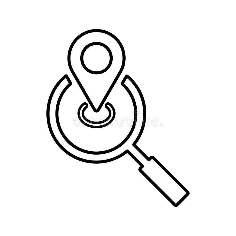 Location, Search Outline Icon. Line Art Vector Stock Vector ...