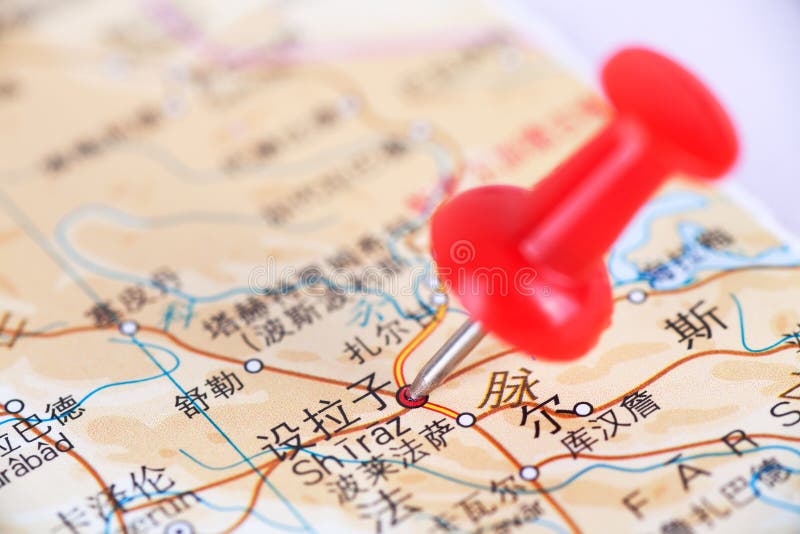 The Location of Shiraz in Iran on the Map Stock Image - Image of ...