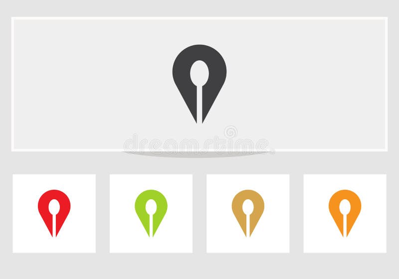 Location and Spon Logo with Modern Style Stock Vector - Illustration of ...