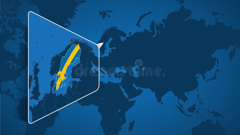 Location of Sweden on the World Map with Enlarged Map of Sweden with ...