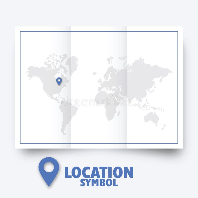 Location Symbol. Map Pointer, GPS Location Icon, World Map. Stock ...