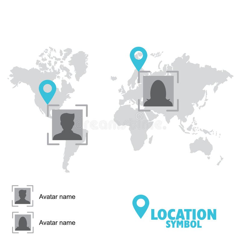 Location Symbol. Map Pointer Stock Illustration - Illustration of ...