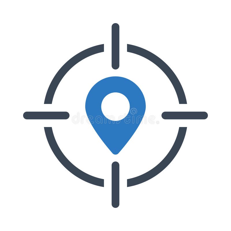 Location Target Vector Glyph Color Icon Stock Illustration ...