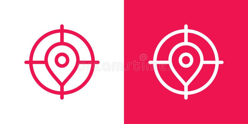 Location Targeting Logo Icon Design, Target and Map Pin Logo ...