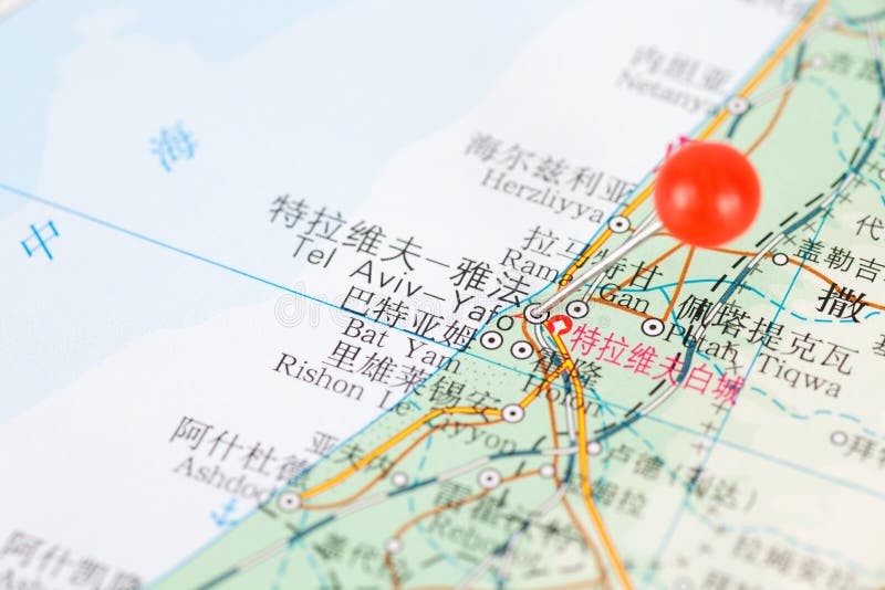 The Location of Tel Aviv Jaffa on the Map Stock Photo - Image of ...